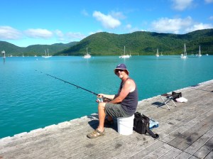 Fishing from Shute Harbour Jetty – Life of Riley – on whatever