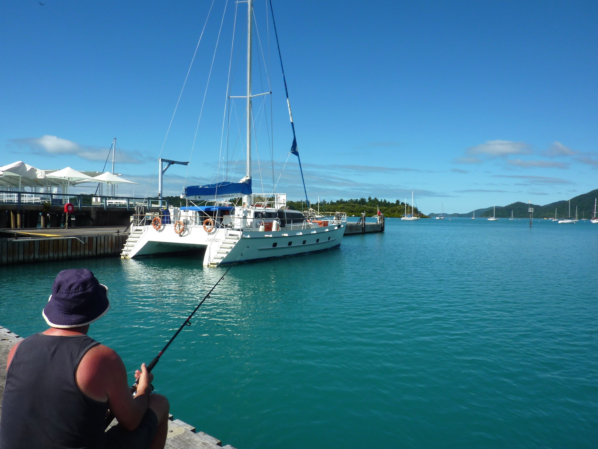 Fishing from Shute Harbour Jetty – Life of Riley – on whatever
